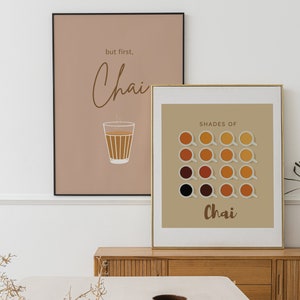 But First Chai - Indian Typography Digital Print, Desi Art, Kitchen ...