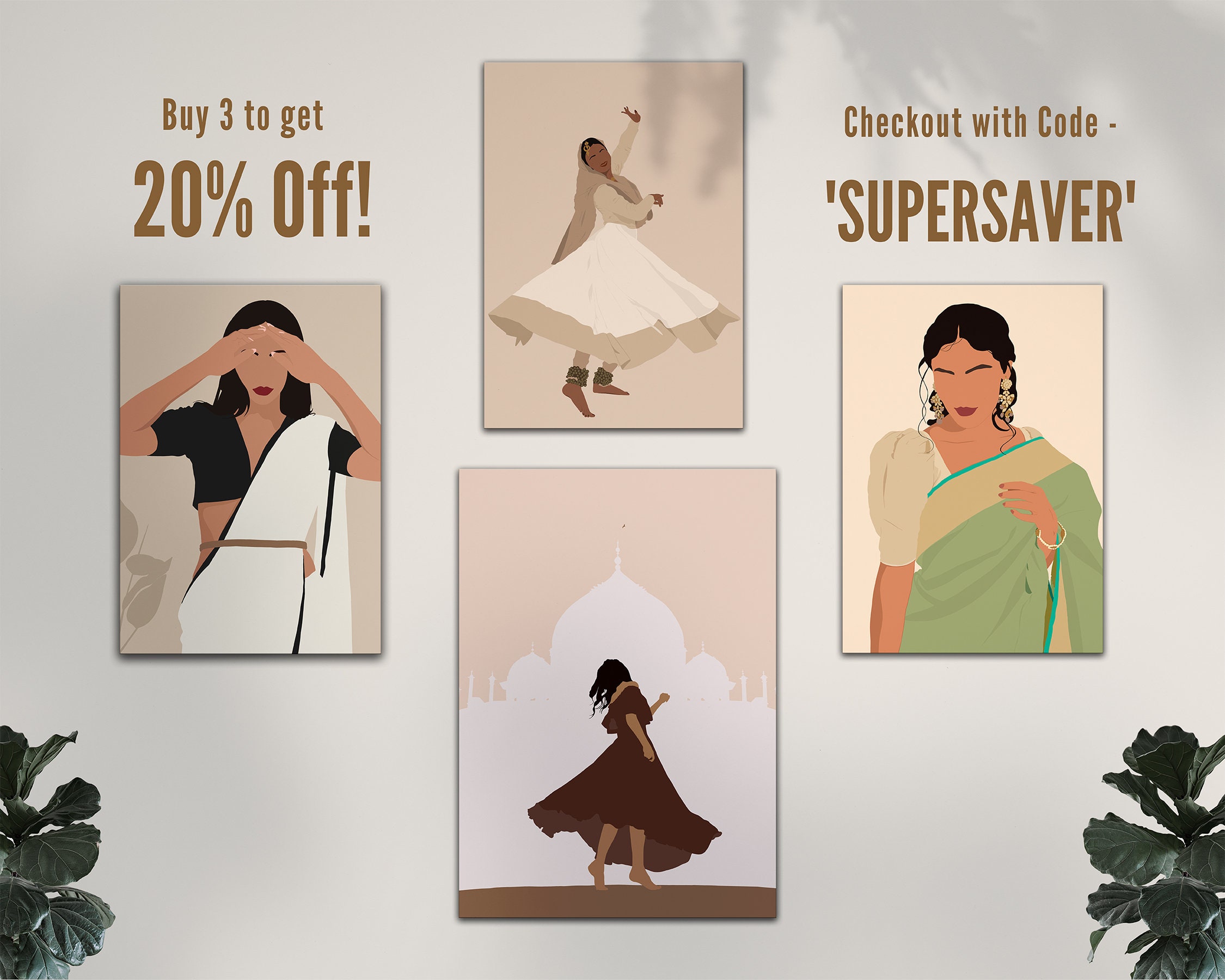 Kathak Dance at Taj Mahal Poster, Brown Girl Art, Desi Art, South Asian ...
