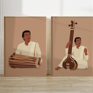 Buy Indian Man Playing Tanpura Art, Desi Art, Indian Art, South Indian ...