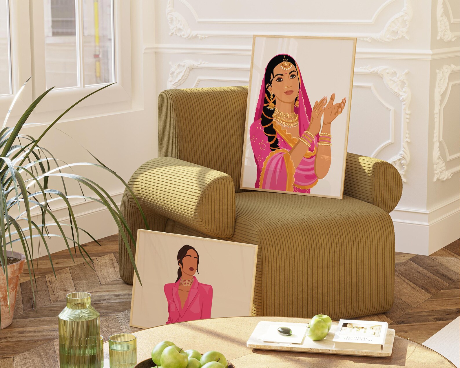 Punjabi Giddha Art, Sikh Woman in Suit, Punjabi Art, Desi Art, Indian ...