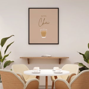 But First Chai - Indian Typography Digital Print, Desi Art, Kitchen ...
