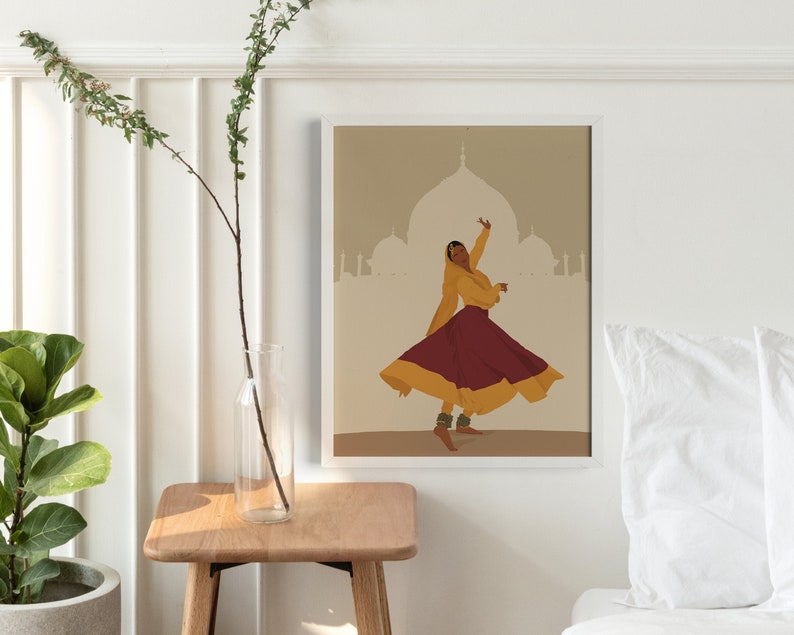 Kathak Dance at Taj Mahal Poster, Brown Girl Art, Desi Art, South Asian ...