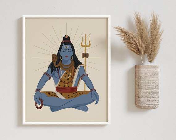Lord Shiva Art Print Shiva Wall Art Hindu God Art Hindu - Etsy India