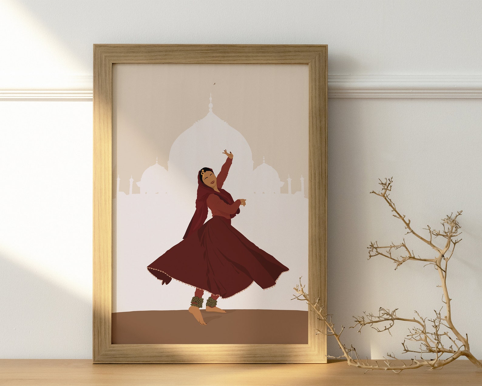 Kathak Dance at Taj Mahal Poster, Brown Girl Art, Desi Art, South Asian ...
