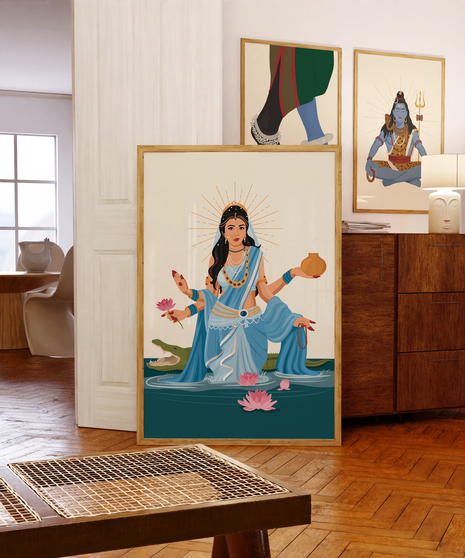 Buy Goddess Ganga Devi Mata on Crocodile Art Shri Gangaji Hindu Online in India - Etsy