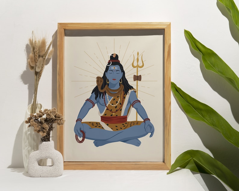 Lord Shiva Art Print Shiva Wall Art Hindu God Art Hindu - Etsy India
