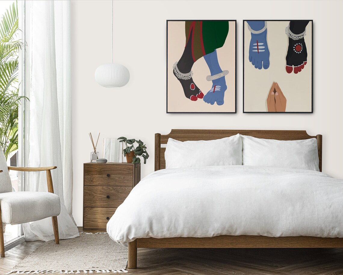 Set of 3 Kali & Shiva Dancing Feet Wall Art Shiva Shakti | Etsy