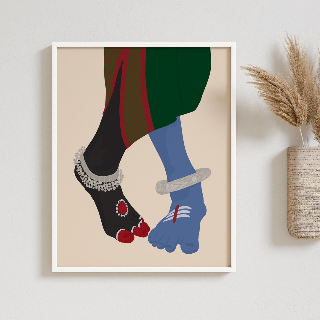 Kali and Shiva Dancing Feet Wall Art, Shiva Shakti Digital Print ...