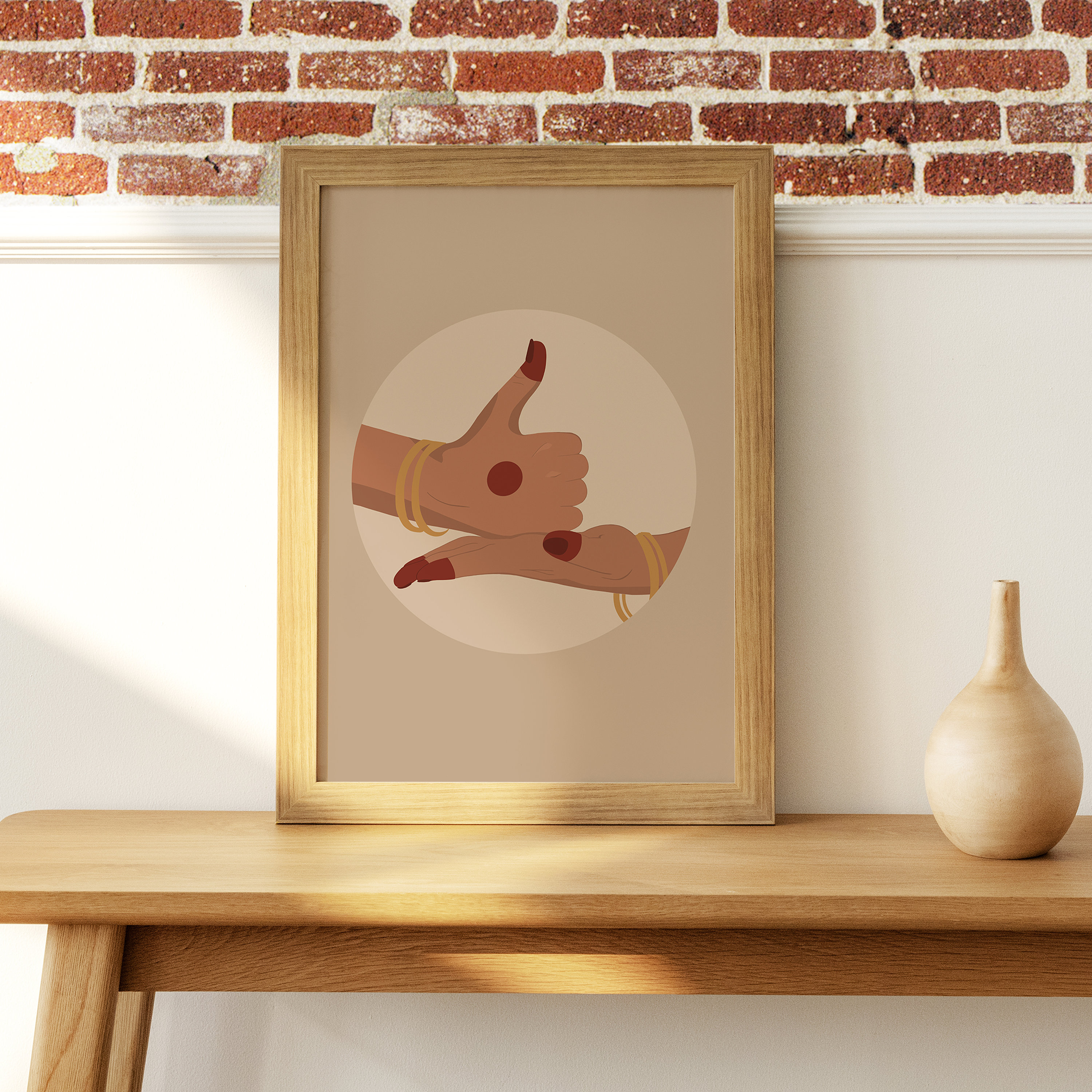 Dance Mudra Art Desi Art South Asian Art Brown Girl Wall | Etsy