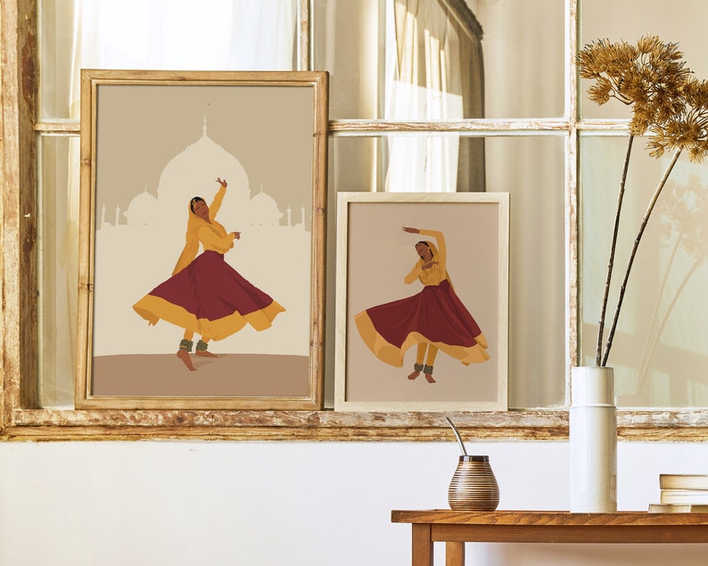 Kathak Dance at Taj Mahal Poster, Brown Girl Art, Desi Art, South Asian ...