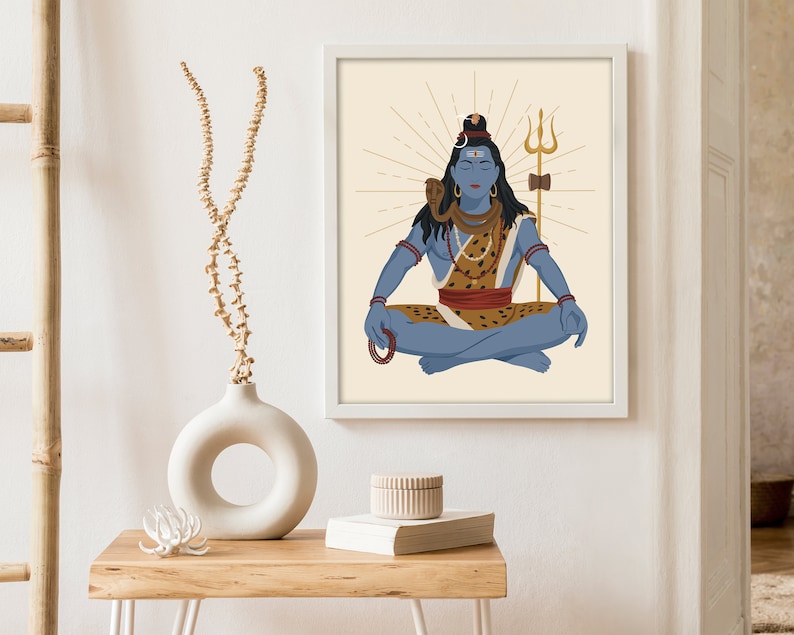 Lord Shiva Art Print Shiva Wall Art Hindu God Art Hindu - Etsy India