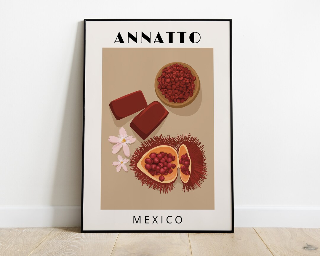 Annatto Art, Achiote - Bixa Orellana Annatto Art, Mexico Food Print ...