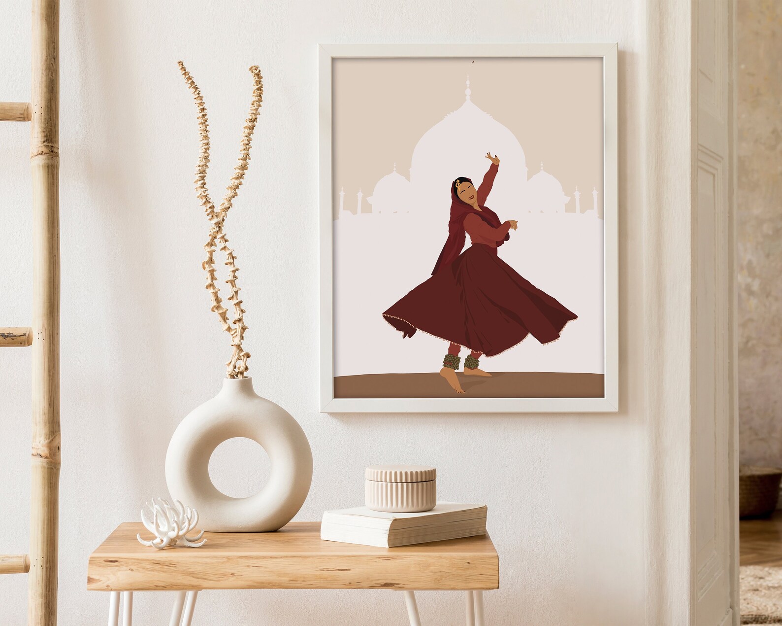 Kathak Dance at Taj Mahal Poster, Brown Girl Art, Desi Art, South Asian ...