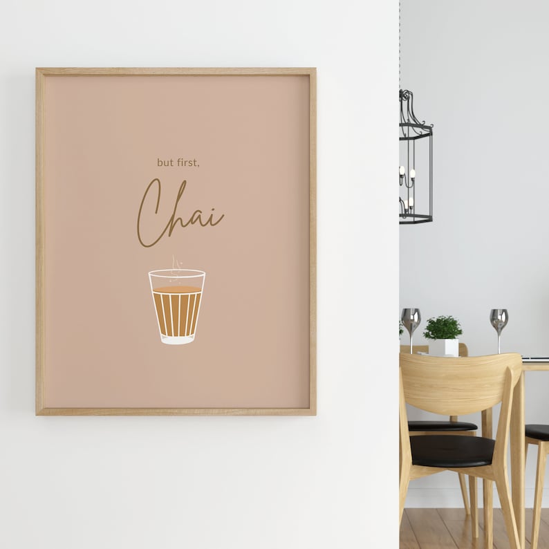 But First Chai Indian Typography Digital Print Desi Art - Etsy