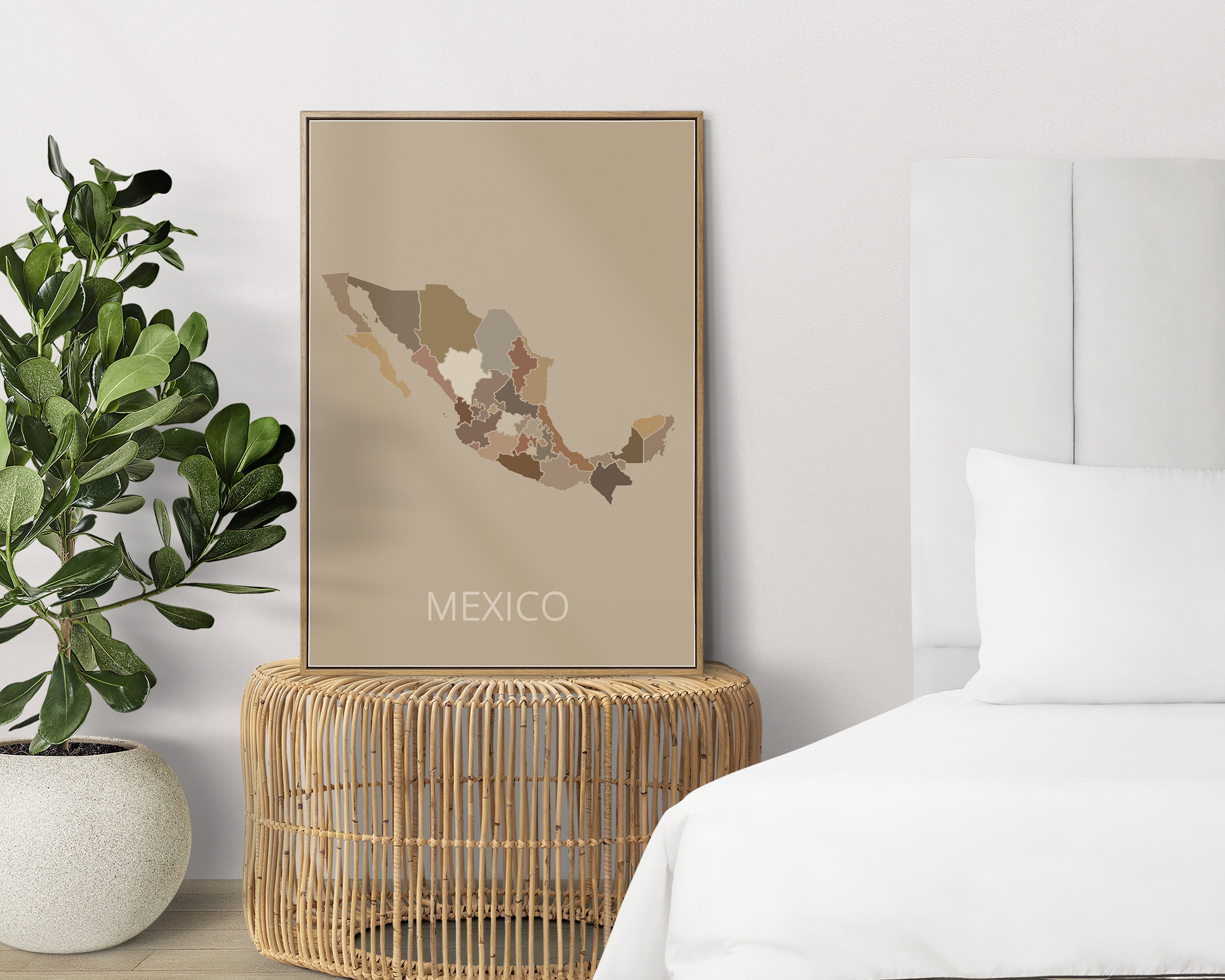 Mexico Map, Country Map of Mexico Art Print, Diversity Map, Topography ...