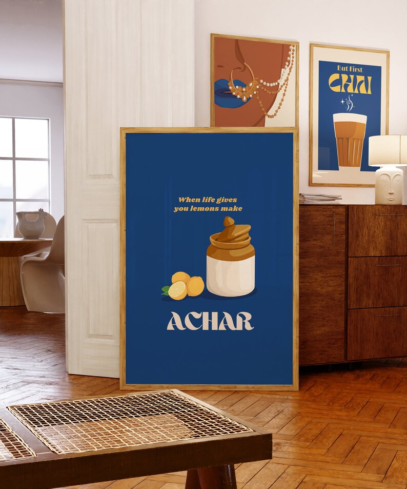 When Life Gives You Lemons Make Achar Print, Desi Art, Kitchen & Dining ...