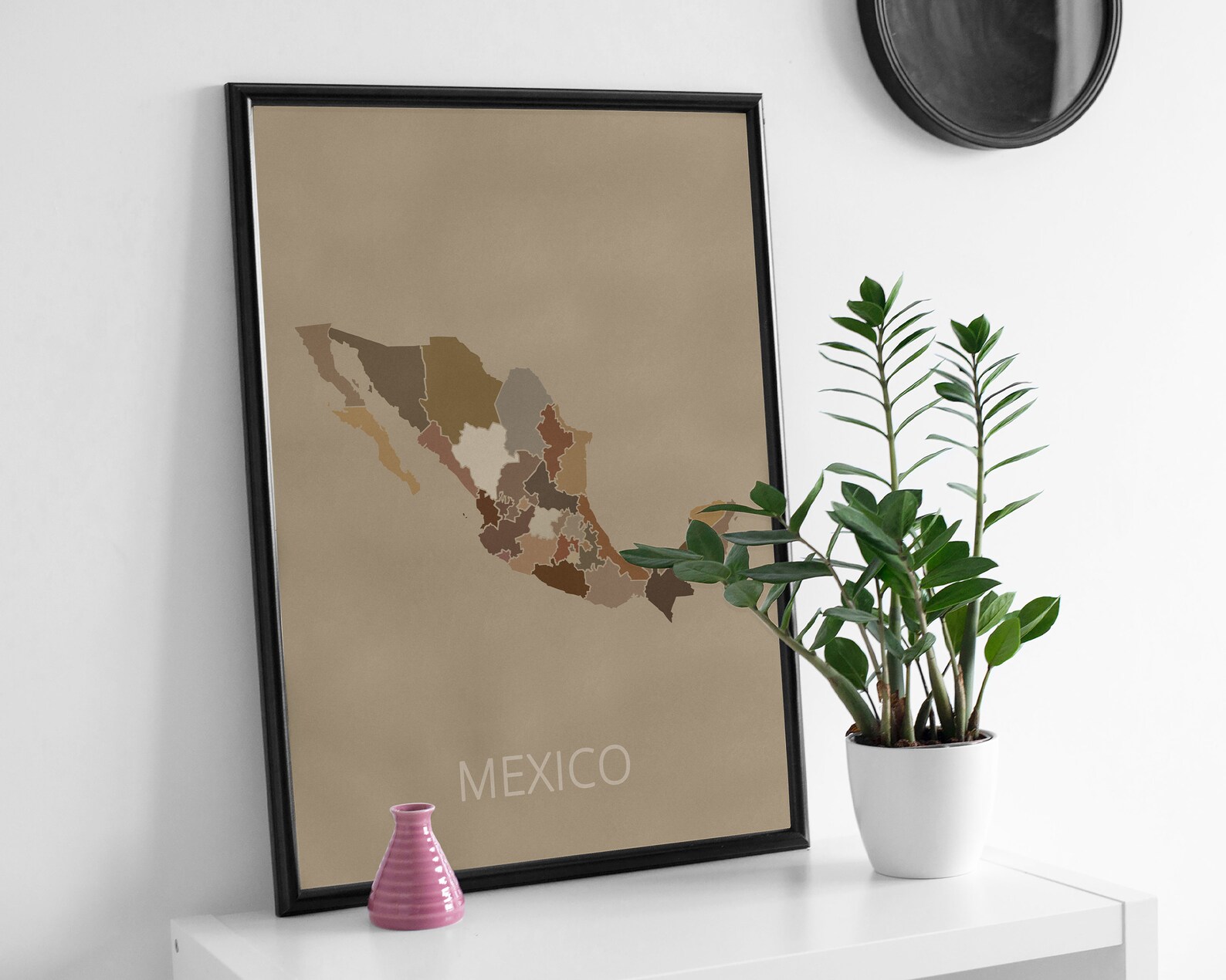 Mexico Map, Country Map of Mexico Art Print, Diversity Map, Topography ...