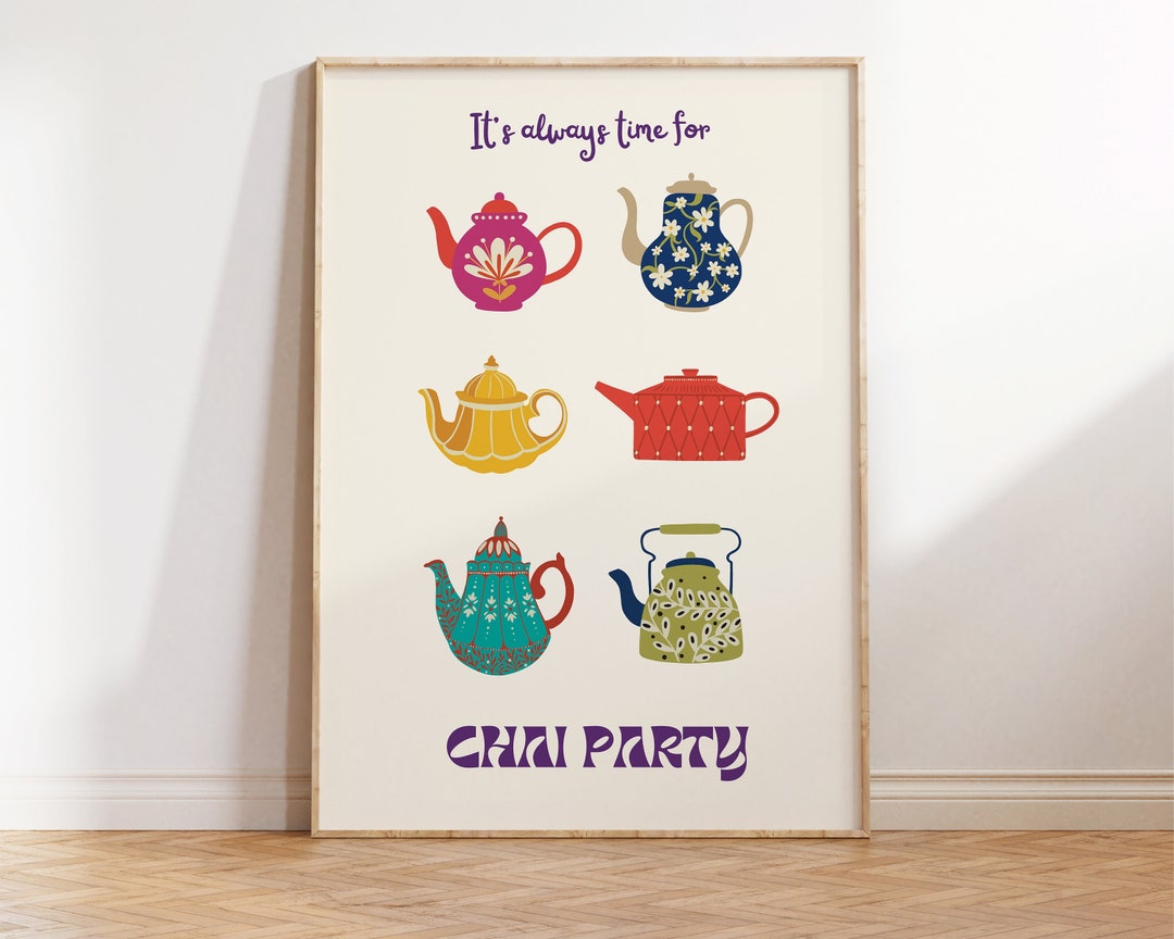 Chai Party Art, Chai Wall Art, Indian Kitchen Prints, Desi Wall Art ...