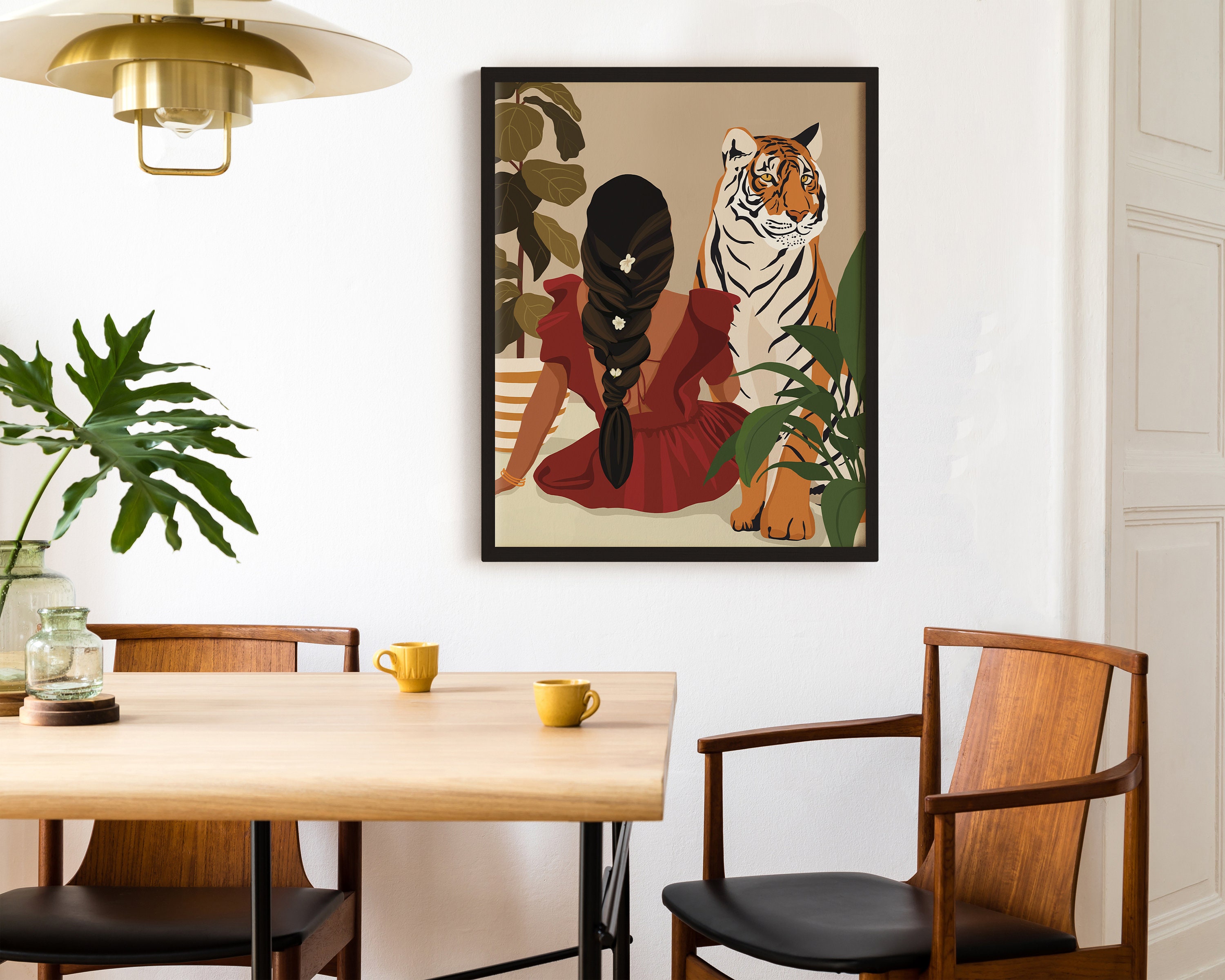 Indian Baddie Art Indian Art Indian Woman With Tiger Art - Etsy UK