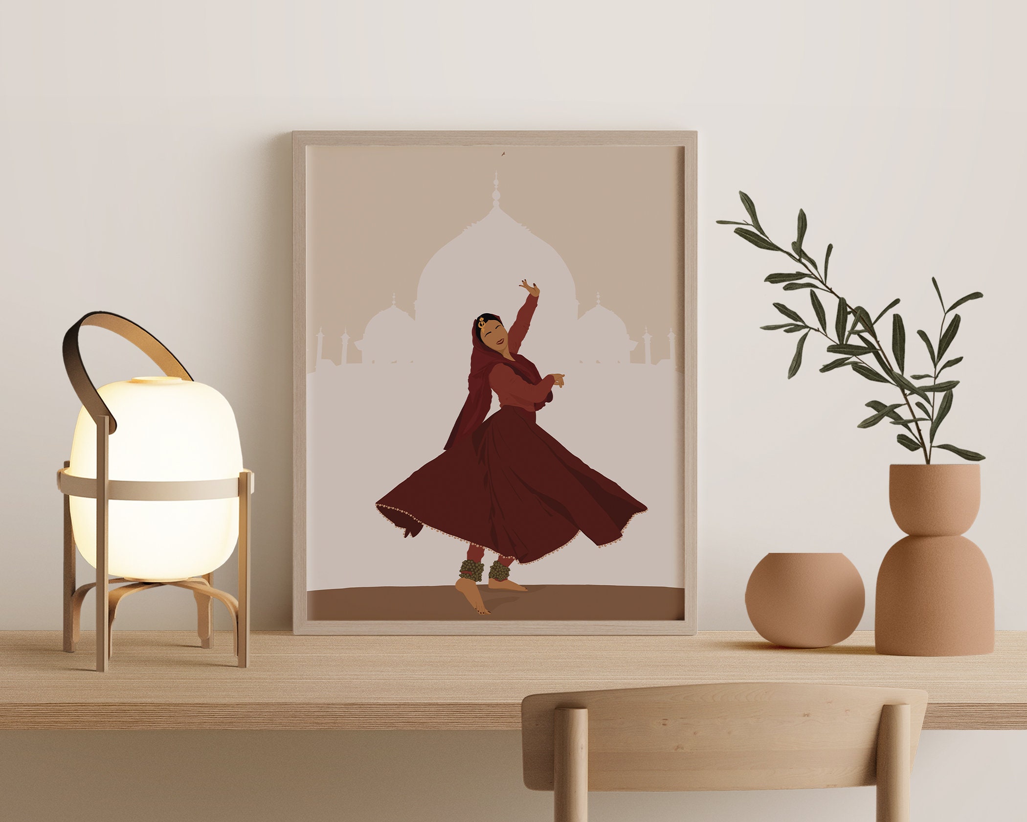 Kathak Dance at Taj Mahal Poster, Brown Girl Art, Desi Art, South Asian ...
