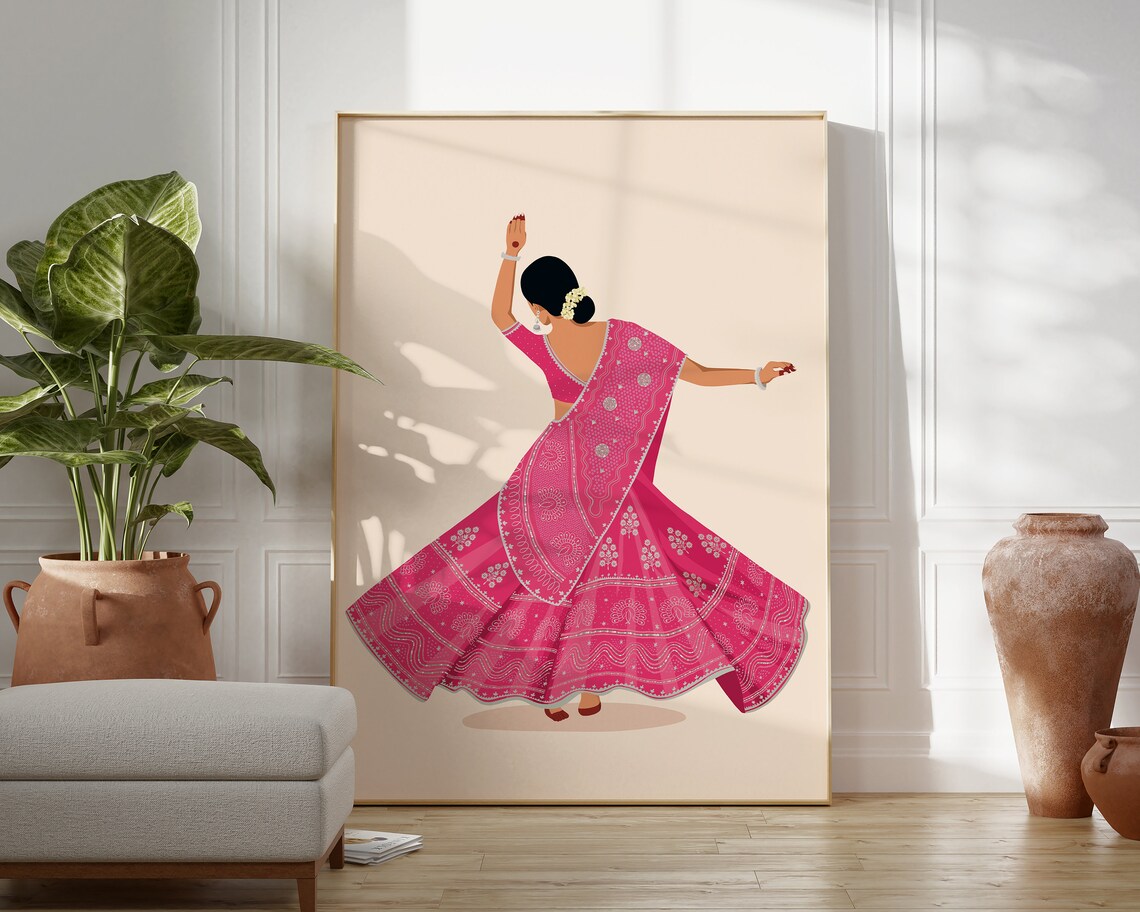 Kathak Dancer Print, South Asian Art, Brown Girl Art, India Wall Art ...