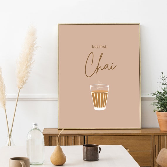 But First Chai Indian Typography Digital Print Desi Art - Etsy