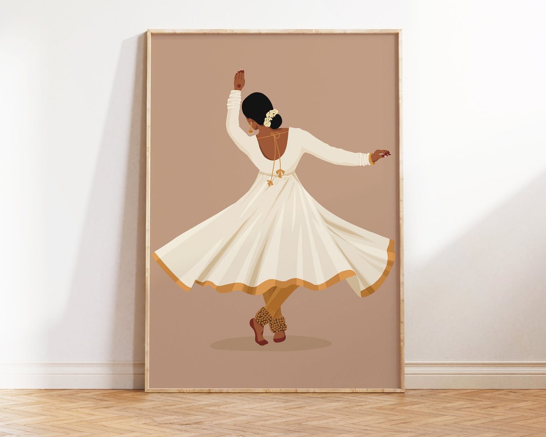 Kathak Dancer Print, South Asian Art, Brown Girl Art, India Wall Art ...
