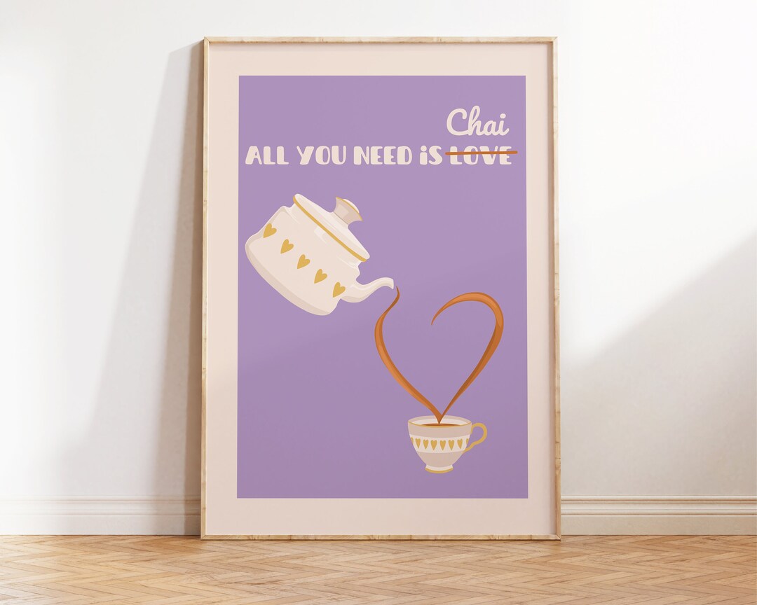Chai Wall Art, Chai Print, Tea Art Print, Indian Art, Desi Art, South ...