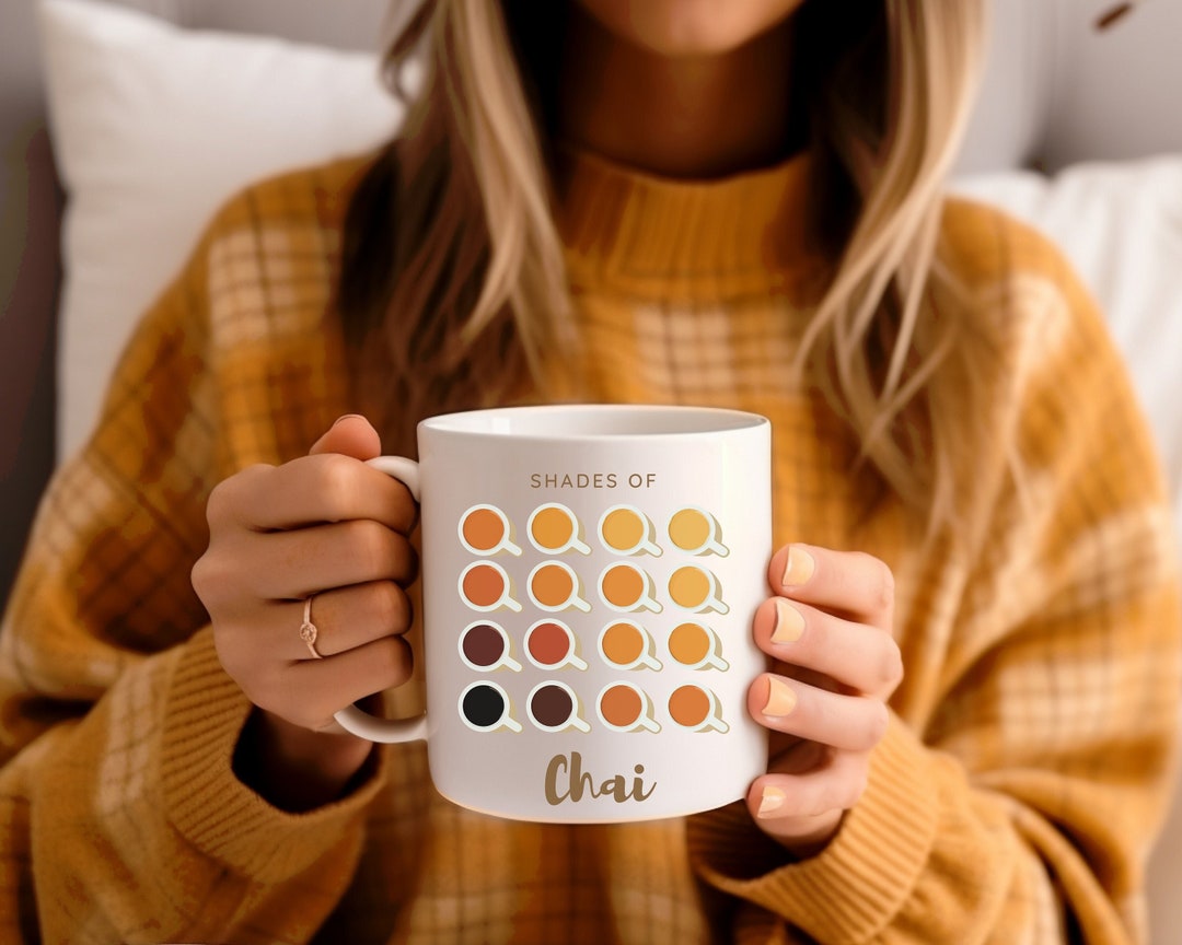 Shades of Chai White Glossy Mug, Desi Mug, South Asia, Chai Mug ...
