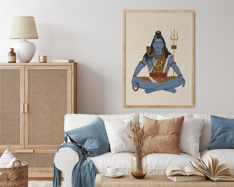 Lord Shiva Art Print Shiva Wall Art Hindu God Art Hindu - Etsy India