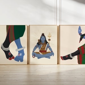Ardhanarishvara, Kali and Shiva Dancing Feet Wall Art, Shiva Shakti ...