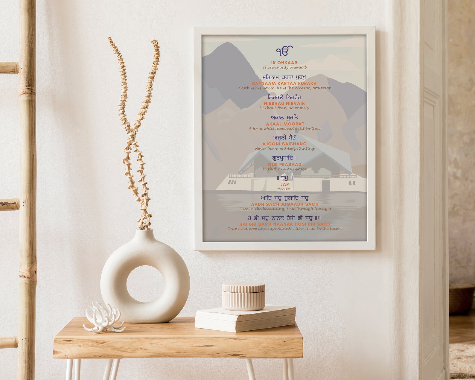 Mool Mantar in Hemkund Sahib Background Mool Mantar Art in - Etsy