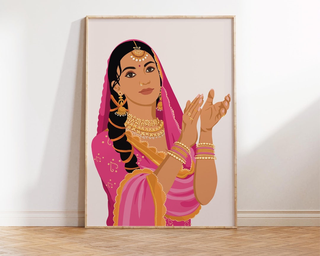 Punjabi Giddha Art, Sikh Woman in Suit, Punjabi Art, Desi Art, Indian ...