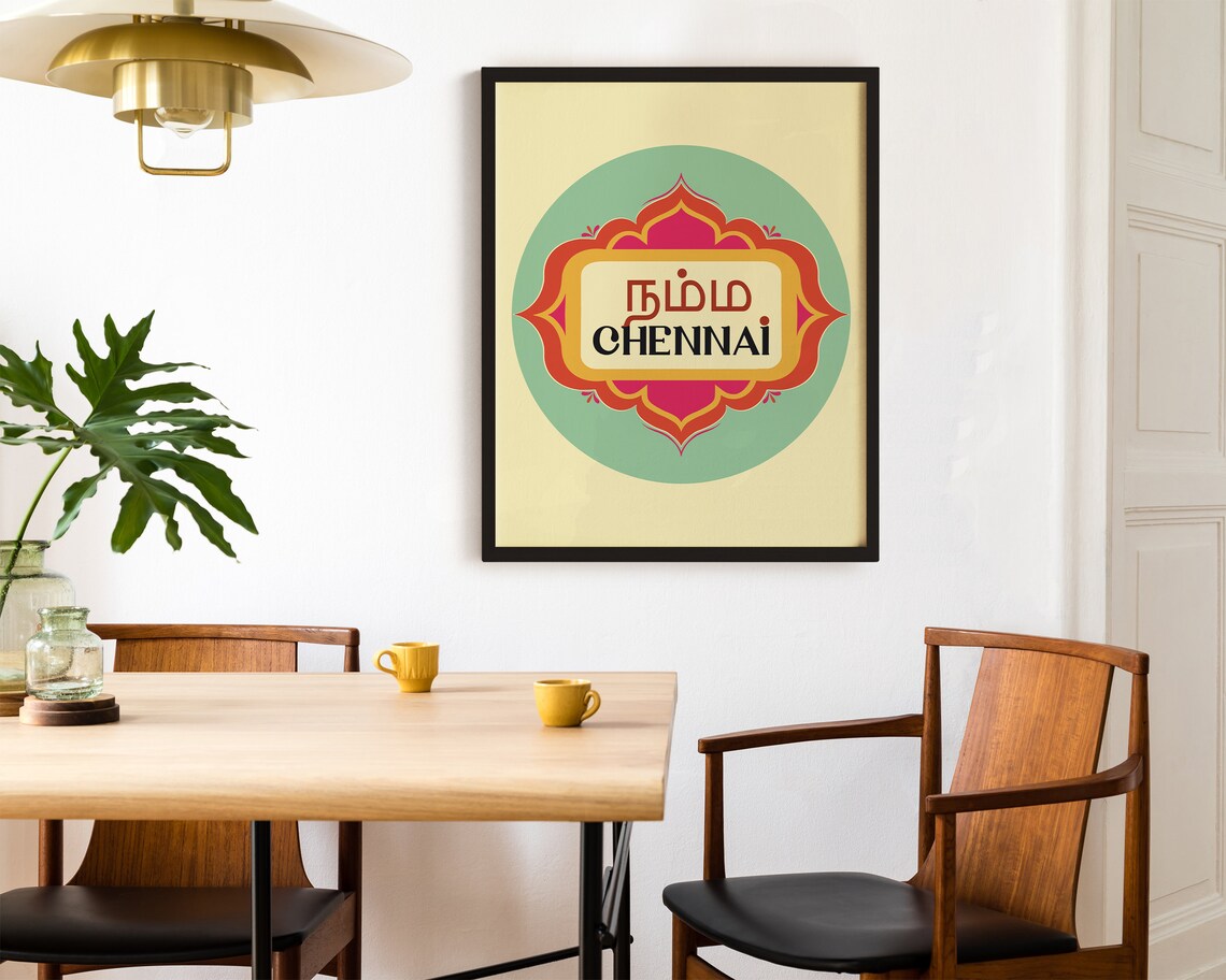 Namma Chennai Illustration, India Travel Print, Indian Art, Desi Art ...