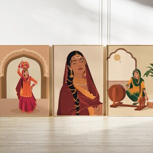 Punjabi Woman Art, Jago Dance Print, Desi Art, Indian Art, Punjabi ...