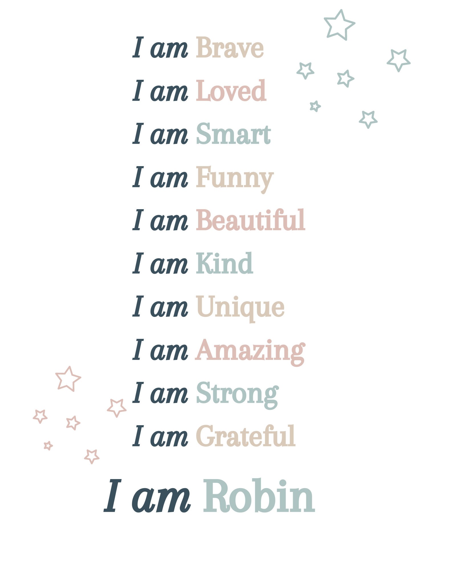 I AM Personalised Print Digital file | Etsy