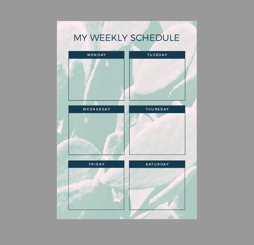 My Weekly Schedule Printable - Digital Download - Template - Etsy