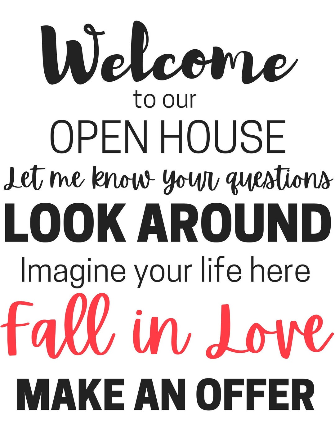 Open House Greeting Door Sign - Etsy