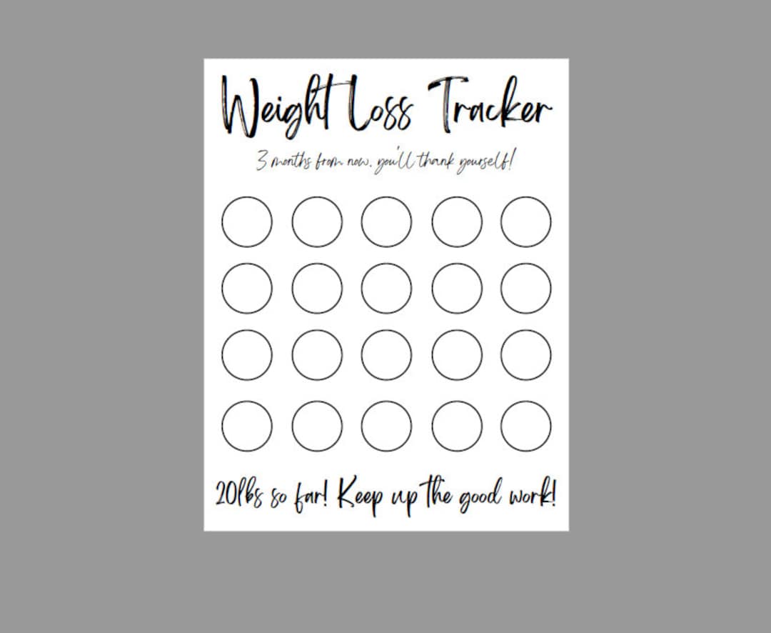 Simple Weight Loss Tracker - Digital Download - 20lbs - Motivational - Etsy