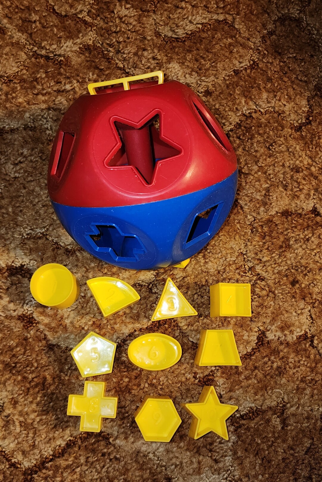 Vintage Tupperware Block Ball Toy Complete ~ Rare Fine Motor Skills Toy ...