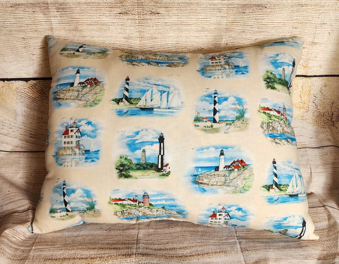 Handmade Lighthouse Pillow: Beach House Throw Cushion - Etsy