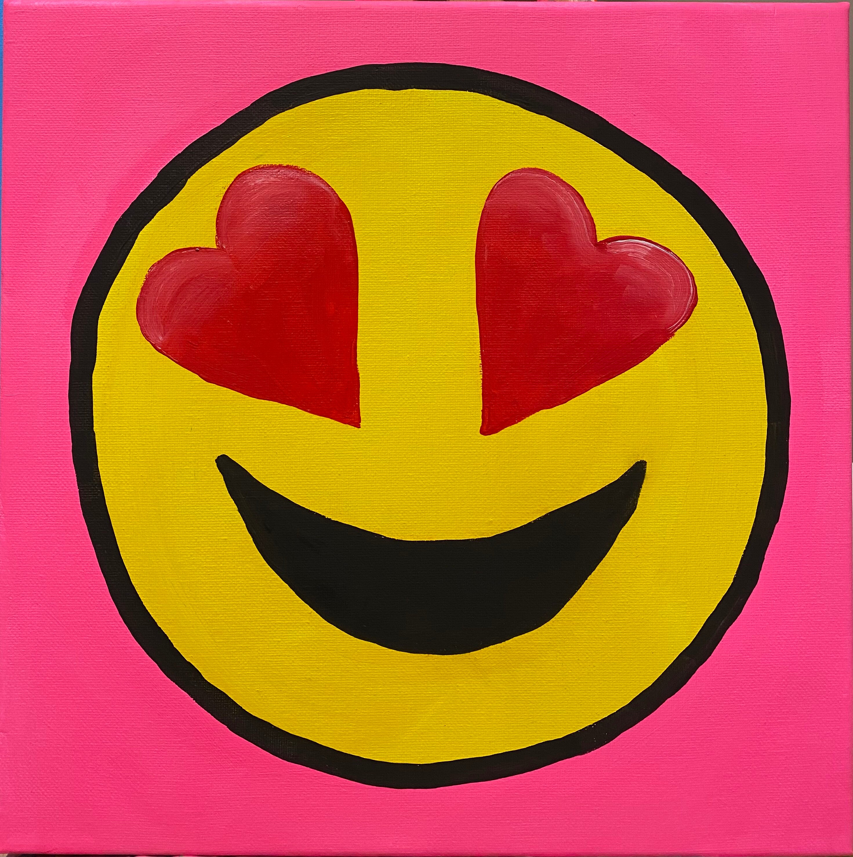 Hand Painted, Emoji Canvas Painting - Etsy