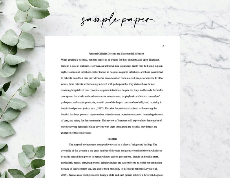 APA Template With Instructions and Sample Paper| 7th Edition| Instant ...