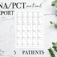 CNA/PCT/AIDE Report Sheet for 5 Patients Instant Download & Printable ...