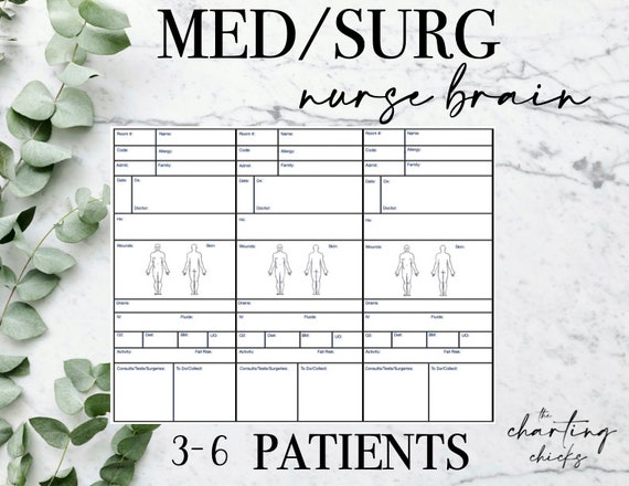 3 to 6 Patient Tri-fold Nurse Brain for MED/SURGICAL Units - Etsy
