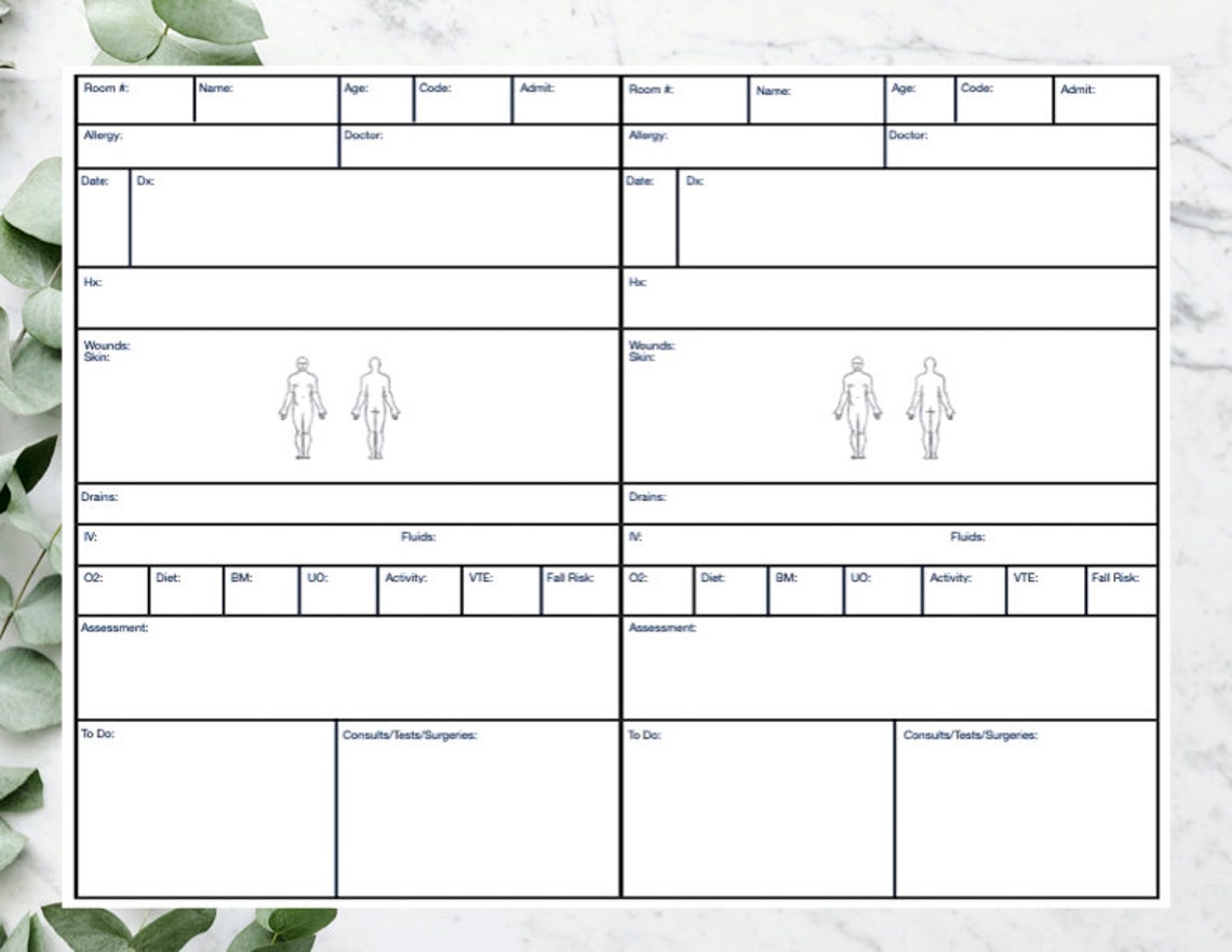 2 to 6 Patient Nurse Brain for MED/SURGICAL Units| Instant Download ...