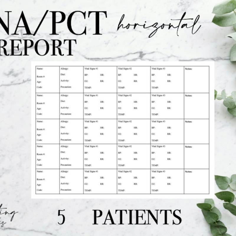 Cna Report Sheet - Etsy
