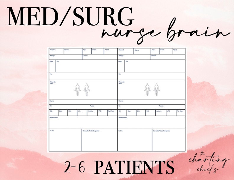 2 to 6 Patient Nurse Brain for MED/SURGICAL Units Instant | Etsy