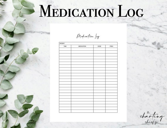 Medication Log Instant Download & Printable Template - Etsy
