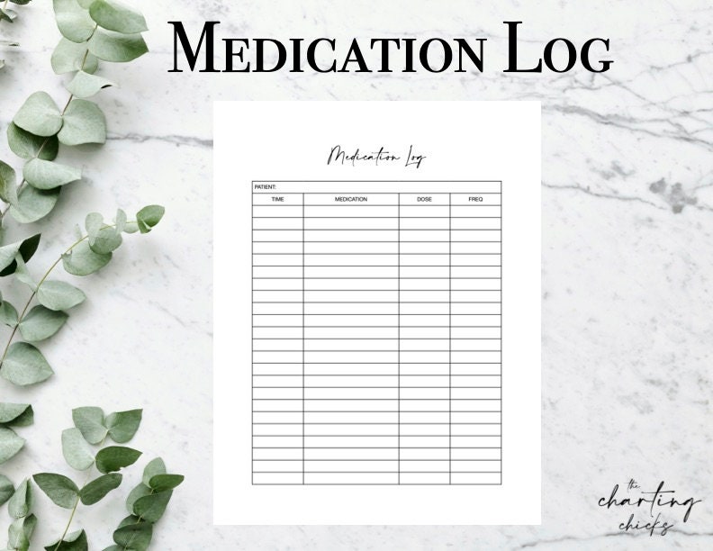 Medication Log | Instant Download & Printable Template | - Etsy